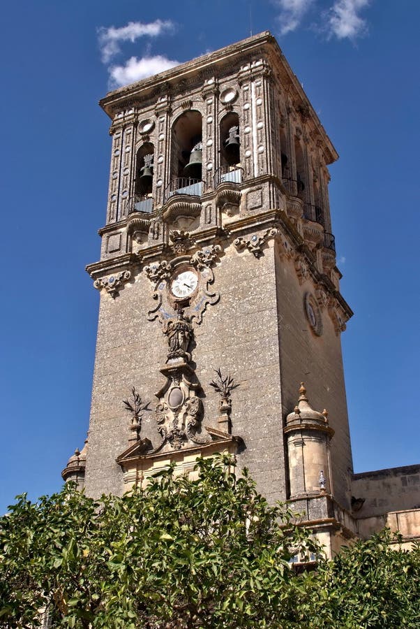 Church Tower in Tarifa, Cadiz - Spain Stock Photo - Image of bell ...