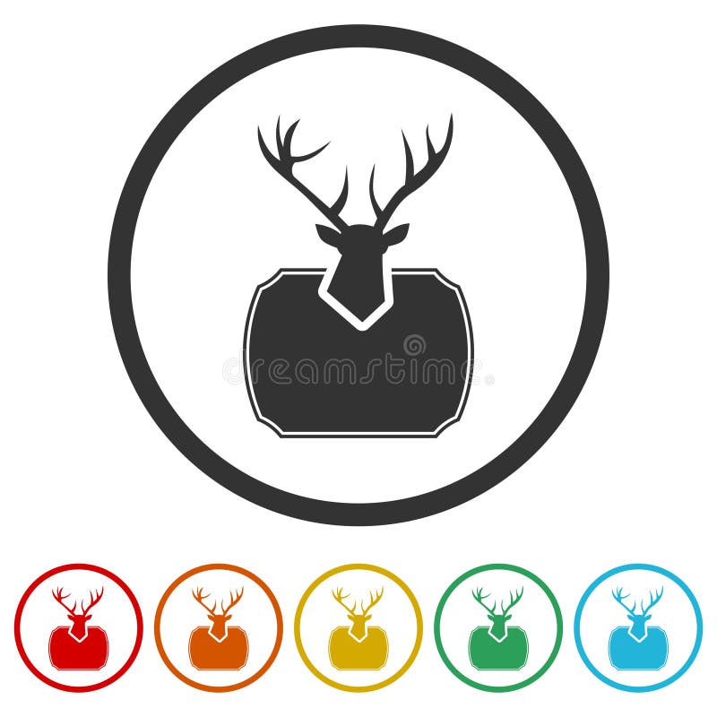 Great Hunting Trophy Ring Icon Color Set Stock Illustration ...