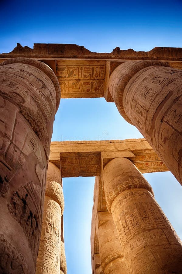 Great Hypostyle Hall and Clouds at the Temples of Karnak Stock Photo ...
