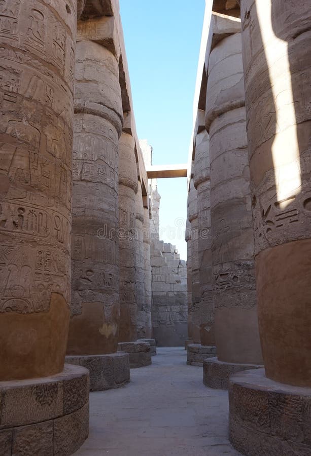 Great Hypostyle Hall and Clouds at the Temples of Karnak Stock Photo ...