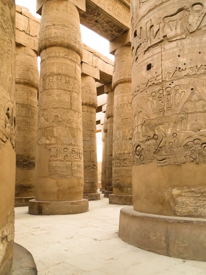 Great Hypostyle Hall of Karnak Temple Stock Image - Image of ...