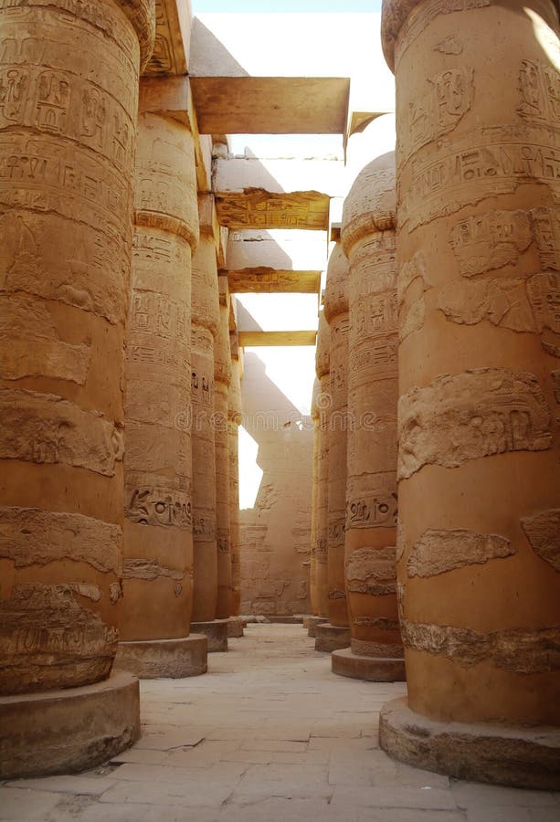 Great Hypostyle Hall at the Temples of Karnak Stock Photo - Image of ...