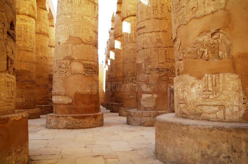 Great Hypostyle Hall at the Temples of Karnak . Luxor, Egypt Stock ...