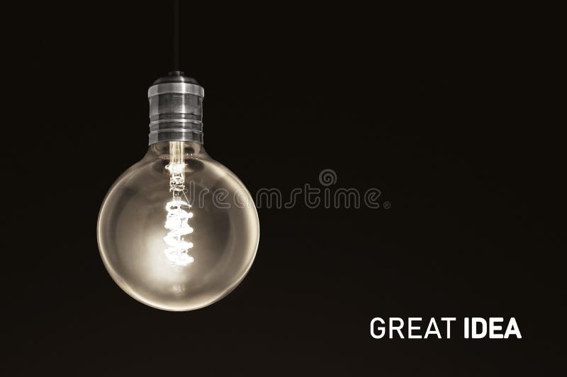 Great Idea , Creativity Innovation Illuminated Light Bulb Row Dim Ones ...