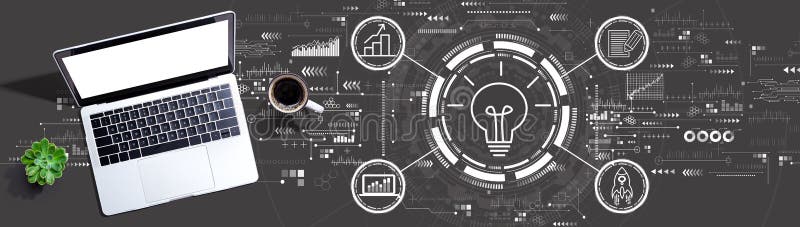 Great Idea for Success Concept with a Laptop Computer Stock ...