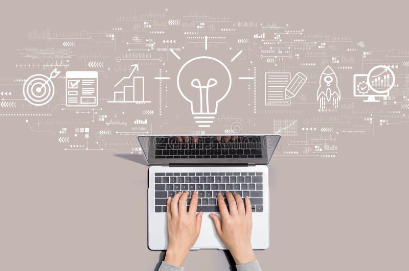 Great Idea for Success Concept with Person Using Laptop Stock Photo ...