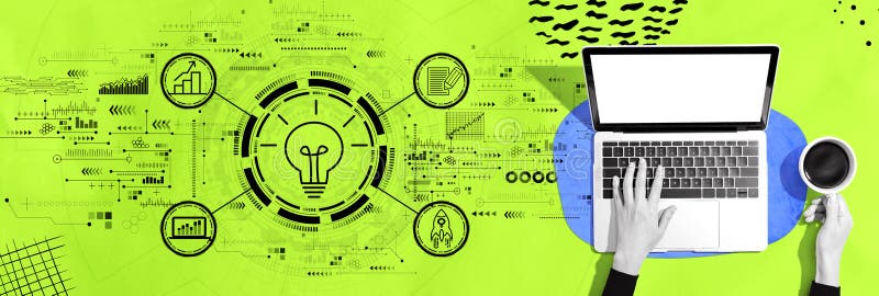 Great Idea for Success Concept with Person Using a Laptop Stock Photo ...