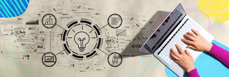 Great Idea for Success Concept with Person Using a Laptop Stock Photo ...