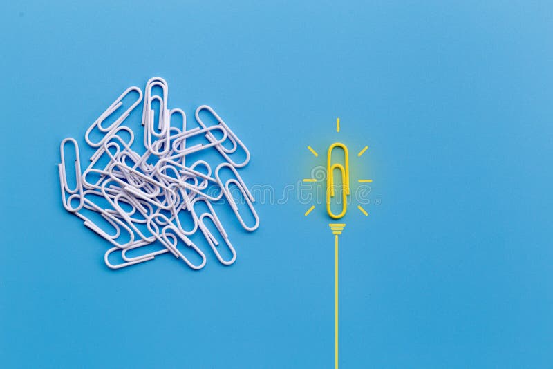 Great Ideas Concept with Paperclip, Thinking ,creativity, Light Bulb on ...