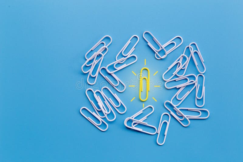 Great Ideas Concept with Paperclip, Thinking ,creativity, Light Bulb on ...