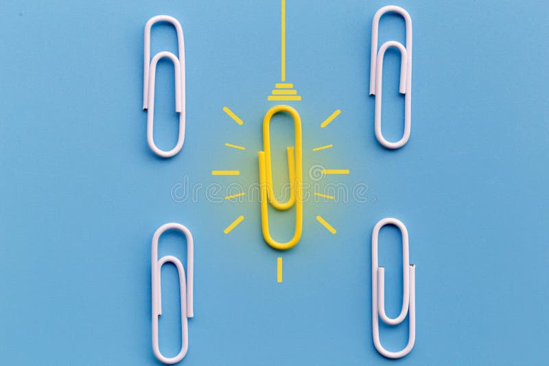 Great Ideas Concept with Paperclip ,thinking ,creativity ,light Bulb on ...
