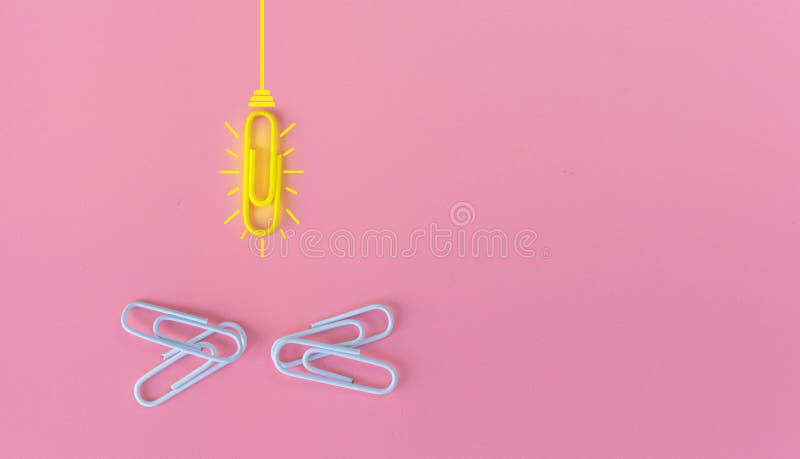 Great Ideas Concept with Paperclip, Thinking ,creativity, Light Bulb on ...