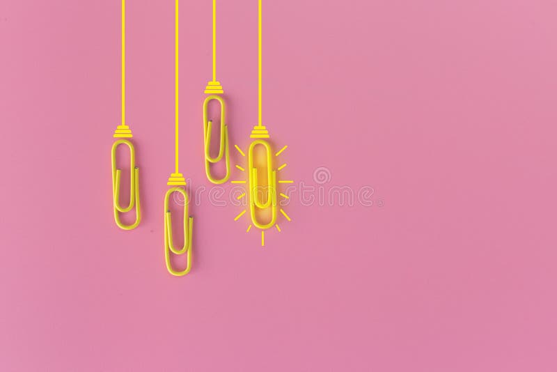 Great Ideas Concept with Paperclip ,thinking ,creativity, Light Bulb on ...