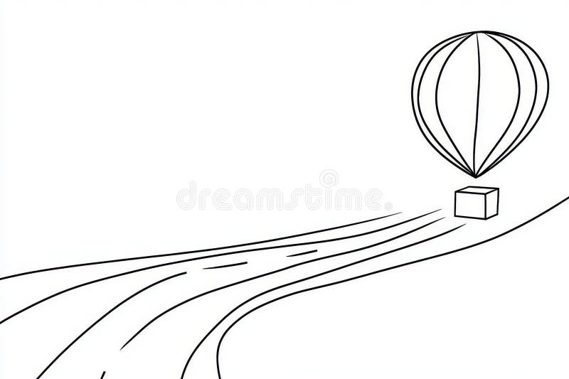 This Great Illustration Illustrates a Modern One Line Drawing of a Box ...