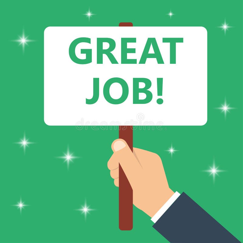 Well Done cartoon banner stock illustration. Illustration of employee ...