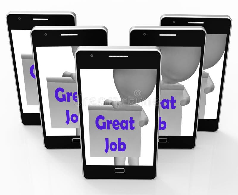 Great Job Phone Means Well Done and Praise Stock Illustration ...