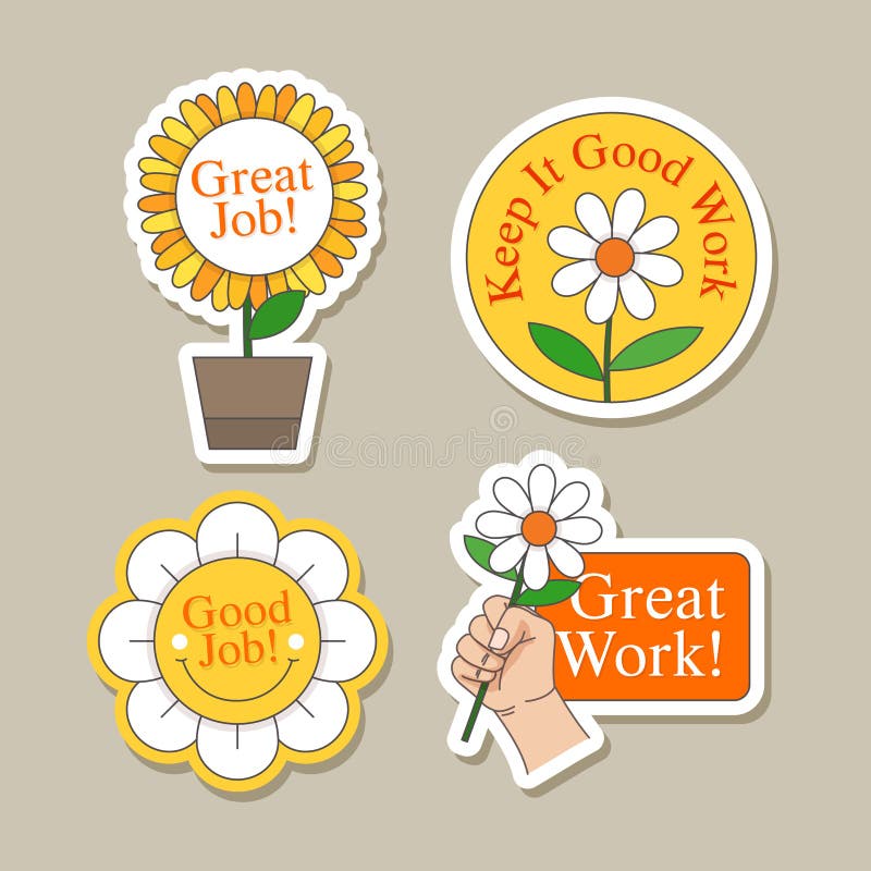 Great Job Stickers Pack Vector Illustration. Stock Vector ...