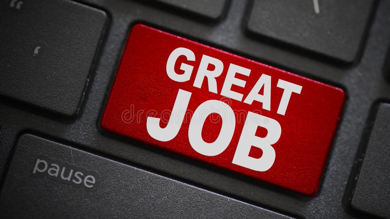 Great Job Text Button on Keyboard Stock Illustration - Illustration of ...