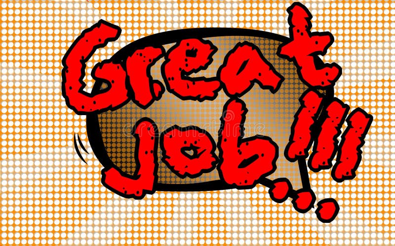 Great Job Text with Comic Book Style Stock Illustration - Illustration ...