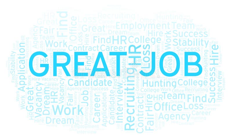 Great Job word cloud stock illustration. Illustration of background ...