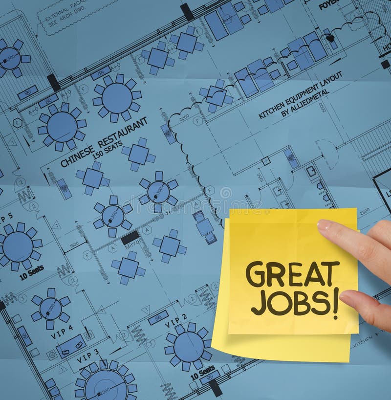 Great Job Word with Sticky Note on Construction Site Stock Photo ...