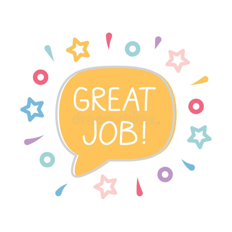 GREAT JOB Written with Vintage Font on Cartoon Vintage Ribbon. Stock ...