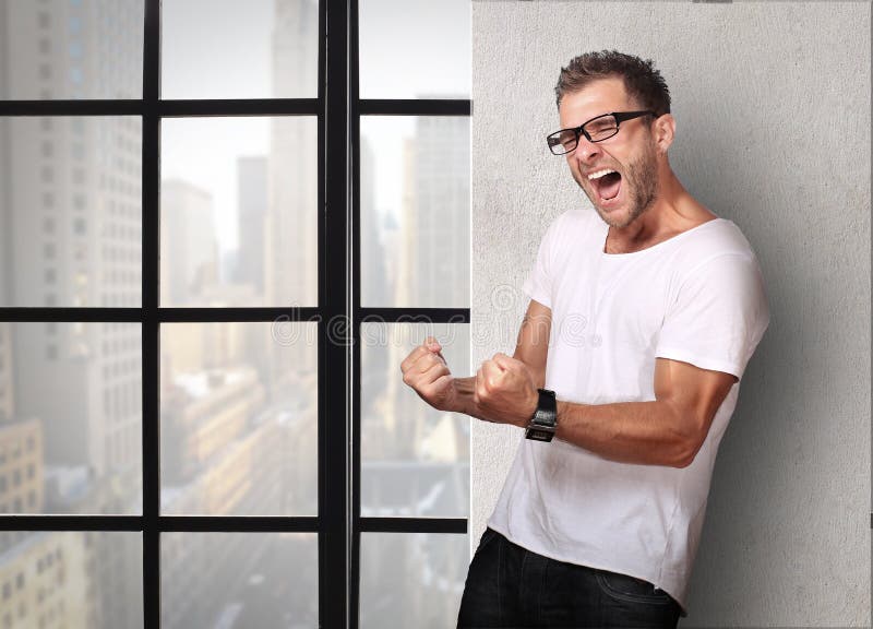 Great joy and success stock photo. Image of happy, think - 76984190