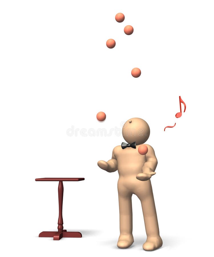 Puppet, Juggling with Balls Stock Illustration - Illustration of circus ...