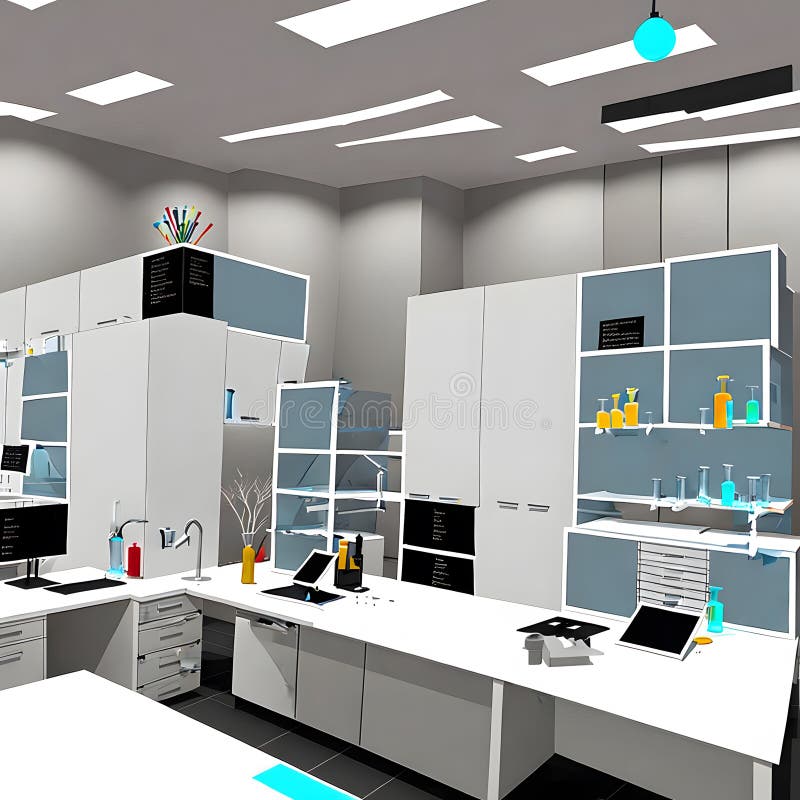 Great Laboratory, AI-Generatet Stock Illustration - Illustration of ...