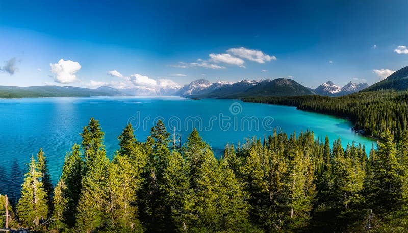 Great Lakes Landscape, AI Generated Stock Illustration - Illustration ...