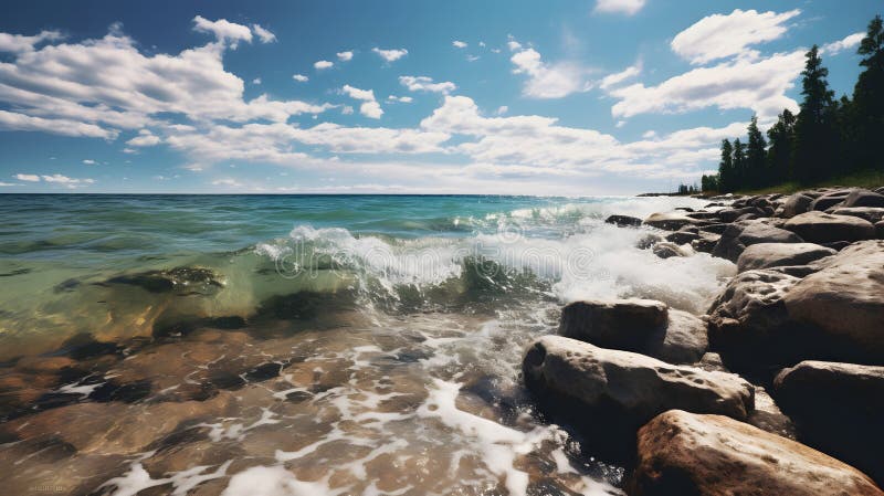 Great Lakes View in the United States and Canada Stock Photo - Image of ...
