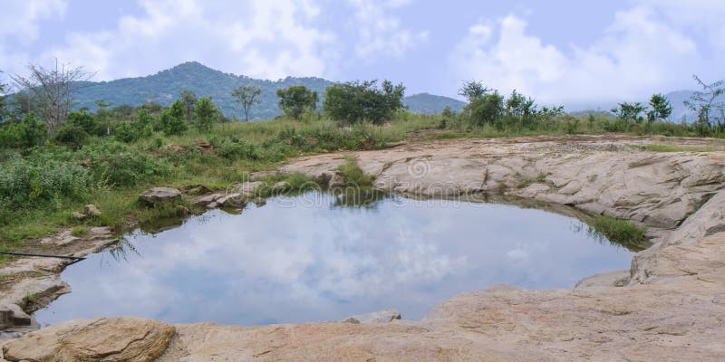 Great Landscape View from the Top of Hill with Small Pond Stock Photo ...