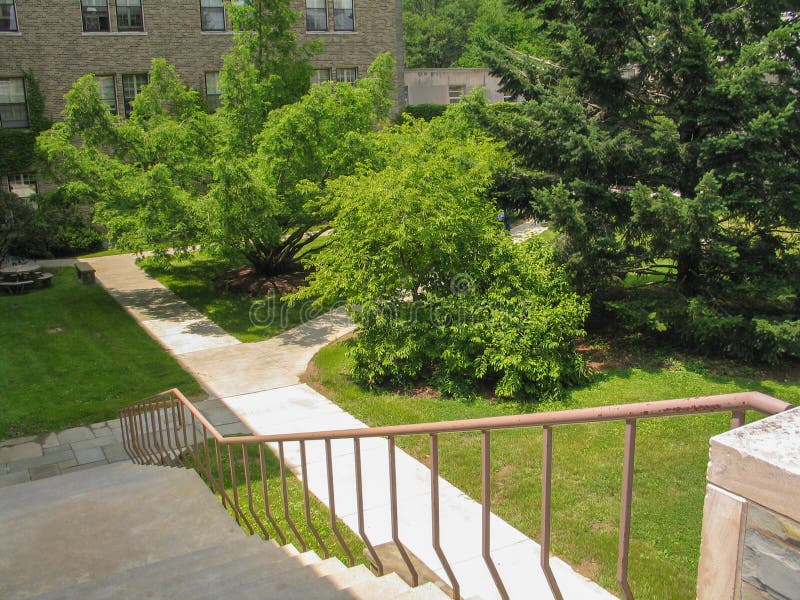 Steps Down To the Old Courtyard Stock Image - Image of larch, steps ...