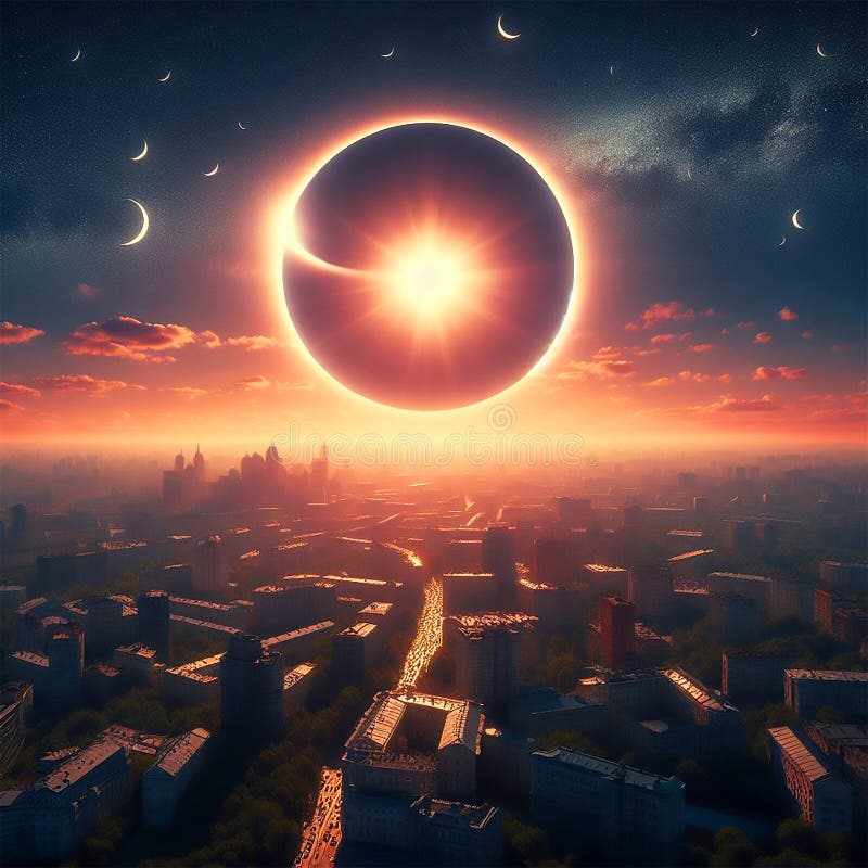 The Great Light Mystery: the Unforgettable Solar Eclipse! Stock Illustration - Illustration of ...