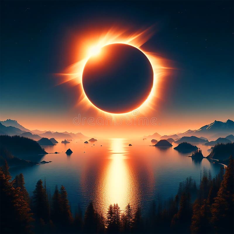 The Great Light Mystery: the Unforgettable Solar Eclipse! Stock ...