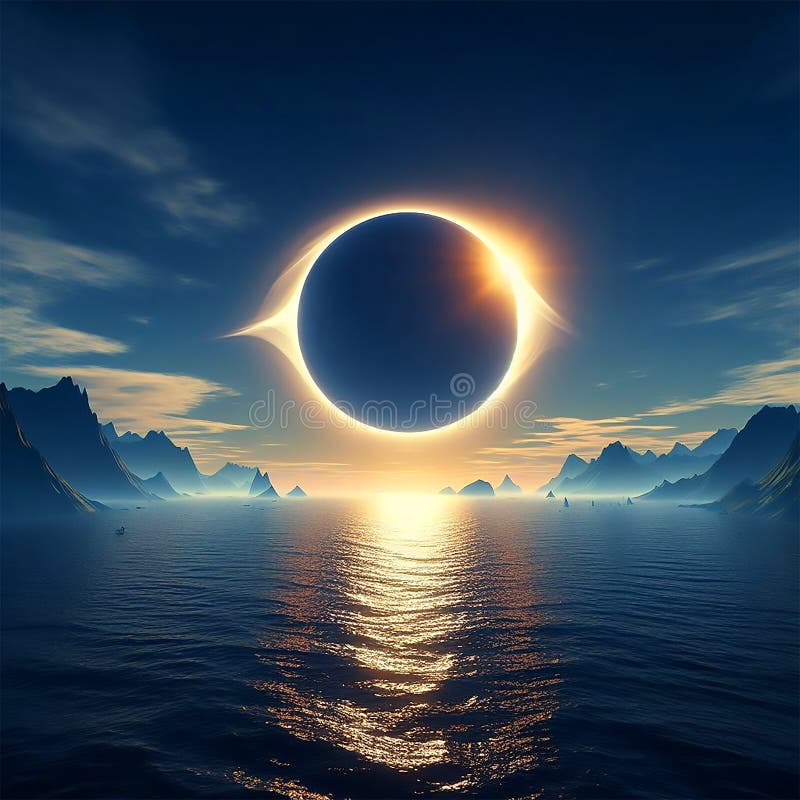 The Great Light Mystery: the Unforgettable Solar Eclipse! Stock ...