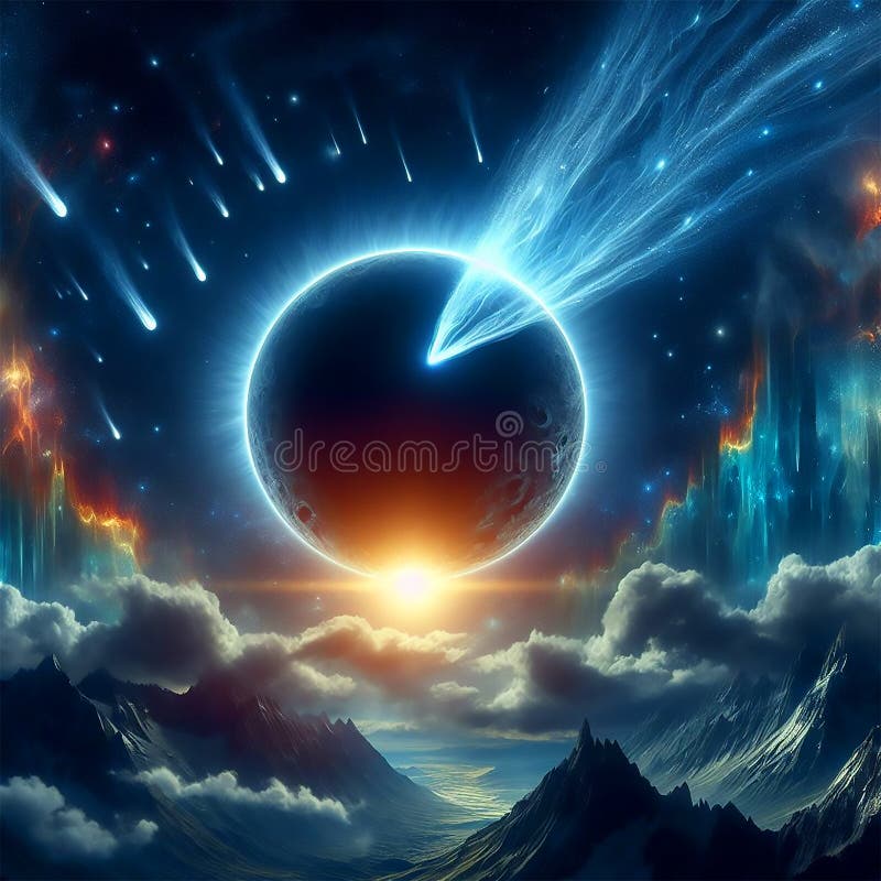 The Great Light Mystery: the Unforgettable Solar Eclipse! Stock ...