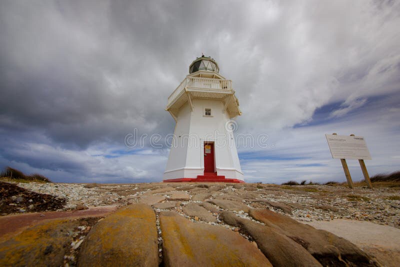 Great Lighthouse of Waipapa Point Stock Image - Image of zelanda, nuova ...