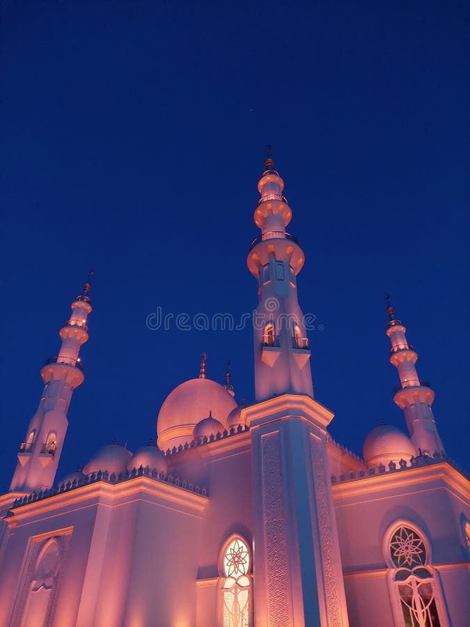 The Great Lighting Mosque stock photo. Image of mosque - 261881466