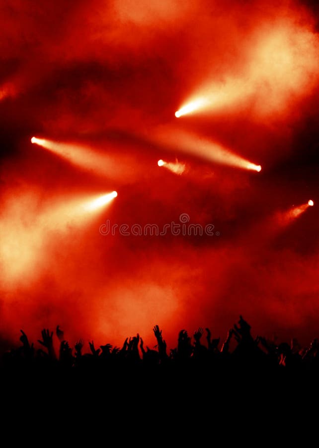 Yellow crowd at concert stock image. Image of arms, encore - 5505809