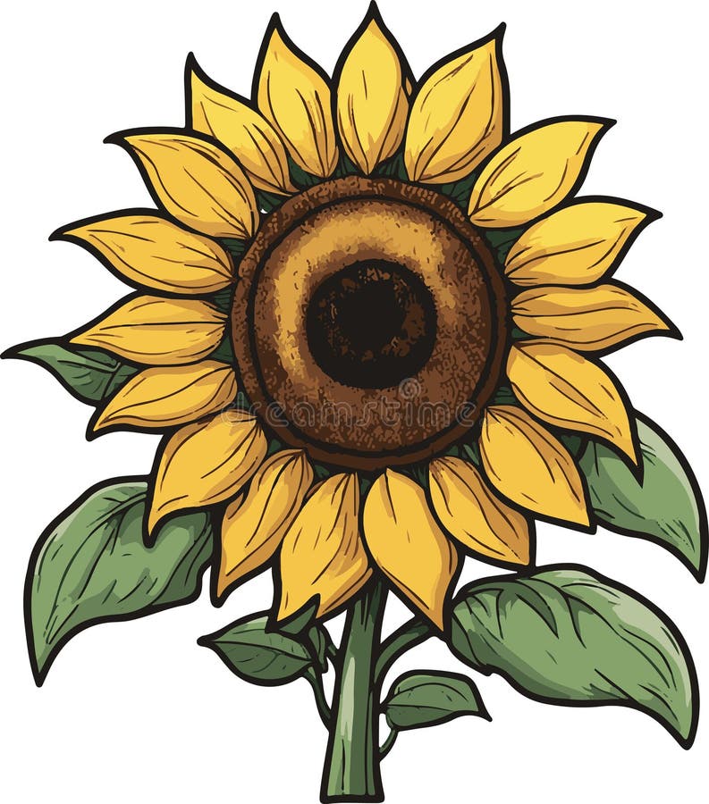 Great and Lovely Sunflower Spring Summer Art Stock Vector ...
