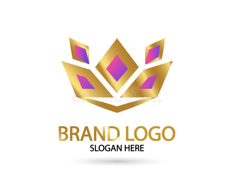 Great Luxury Gold Crown Royal and Elegant Logo Vector Design Stock ...