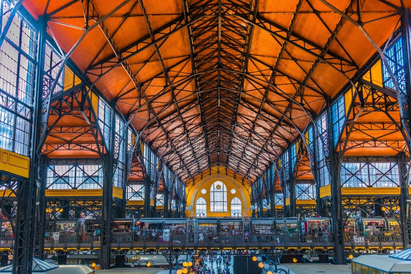 Great Market Hall or Central Market Hall in Budapest, Hungary Editorial ...