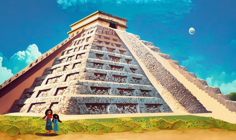 Great Mayan pyramid stock illustration. Illustration of pyramid - 293558004