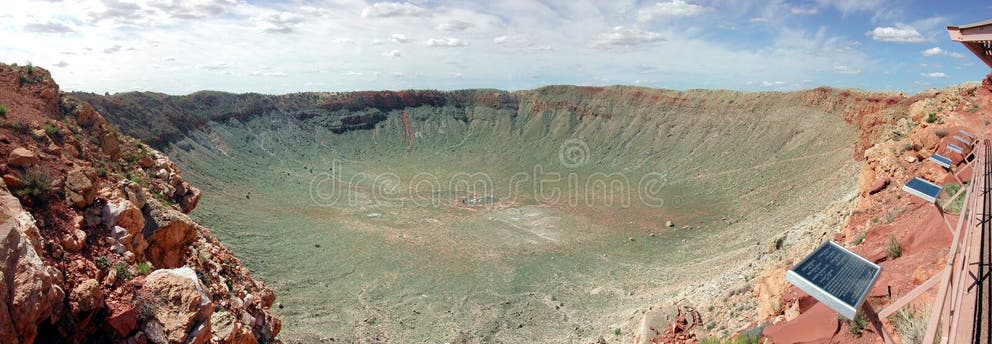 A Great Meteor Crater Panorama Stock Image - Image of meteorite ...