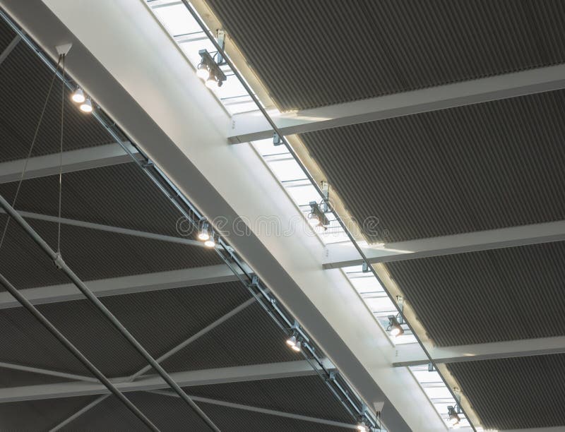 Modern industrial ceiling stock photo. Image of lighting - 108118140