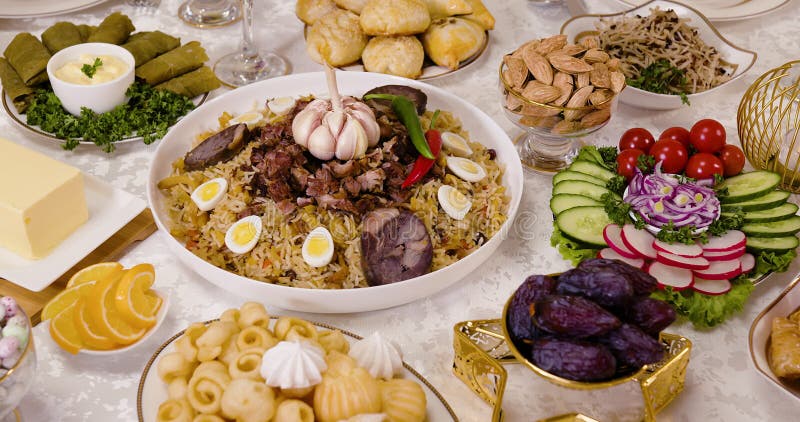 The Great Month of Ramadan. the Table is Set for Iftar Stock Video ...