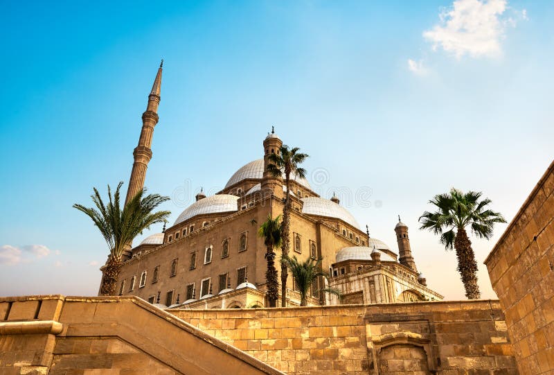 Mosque in Citadel at Sunset Stock Image - Image of landmark, famous ...