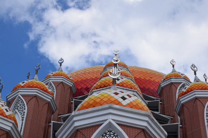 Great mosque with 99 domes stock image. Image of reflection - 262787705
