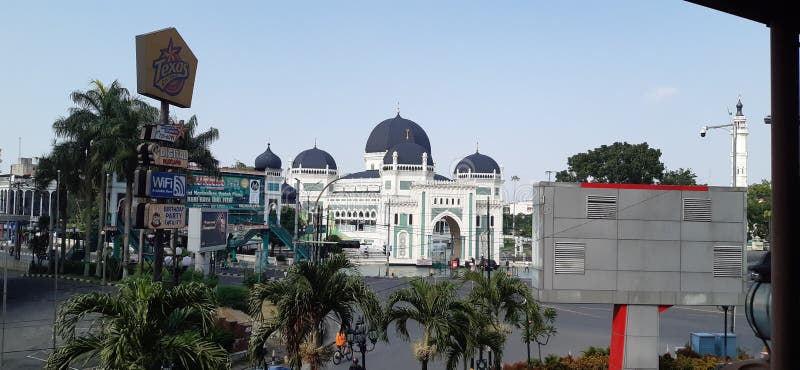 The Great Mosque Medan City Editorial Photography - Image of town ...